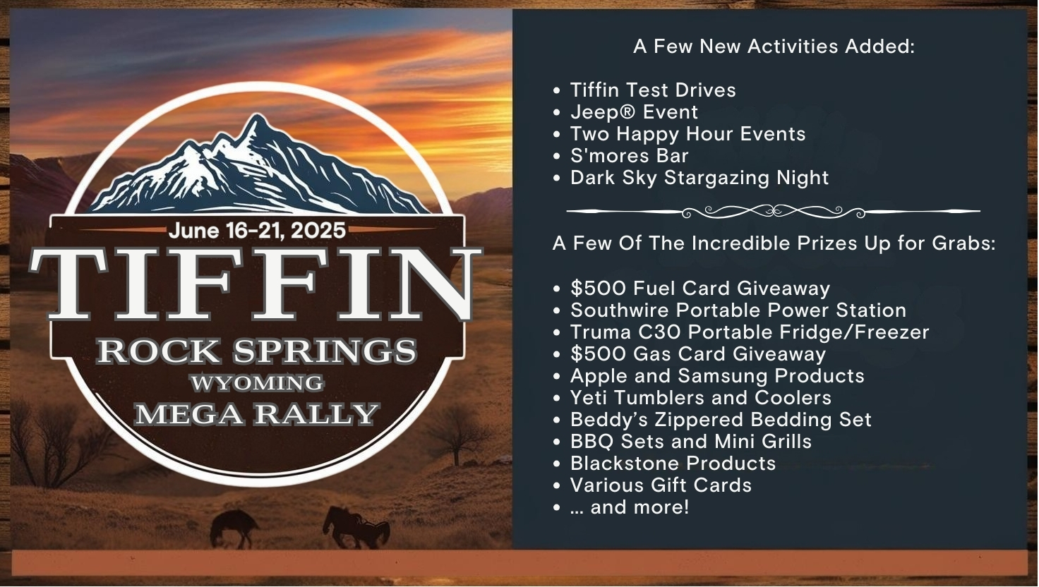 TIFFIN ROCK SPRINGS WYOMING RALLY – Tiffin Side Roads®